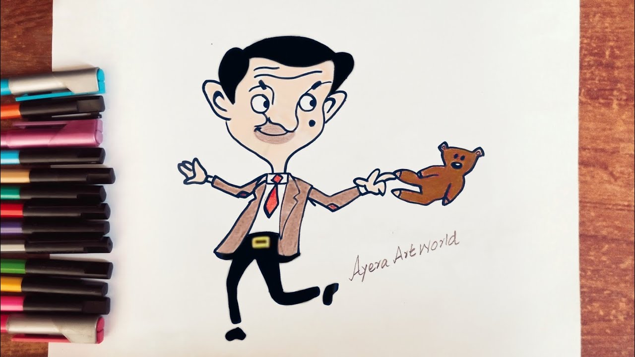 How To Draw Mr Bean | Easy Drawing | Step By Step Drawing - YouTube