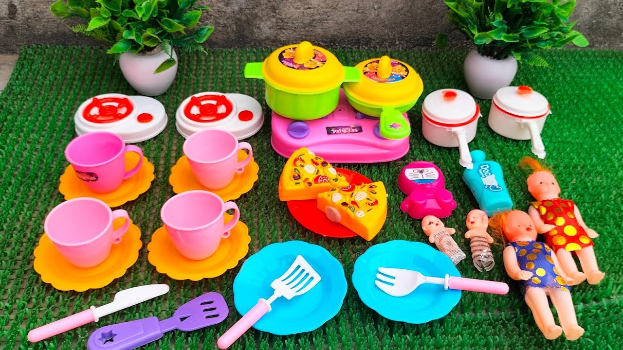 Unboxing Miniature Plastic Full Kitchen Set Collection | Toy Cooking ...