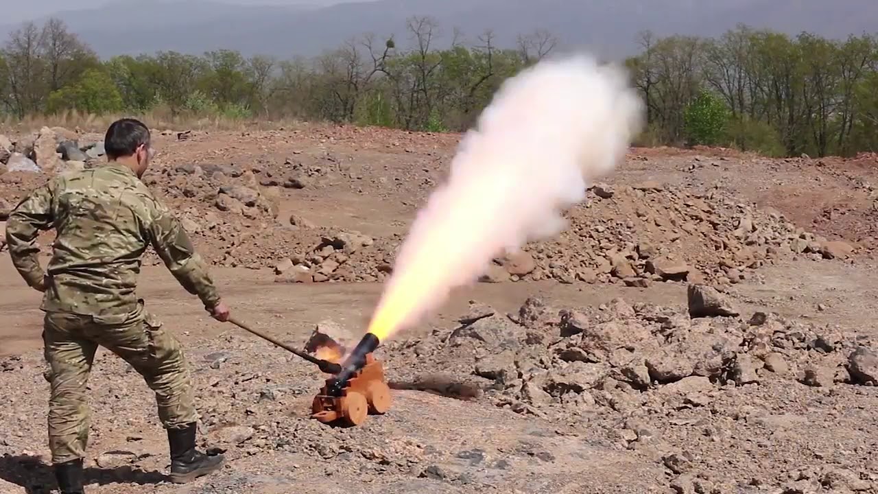 Testing a homemade cannon - YouTube