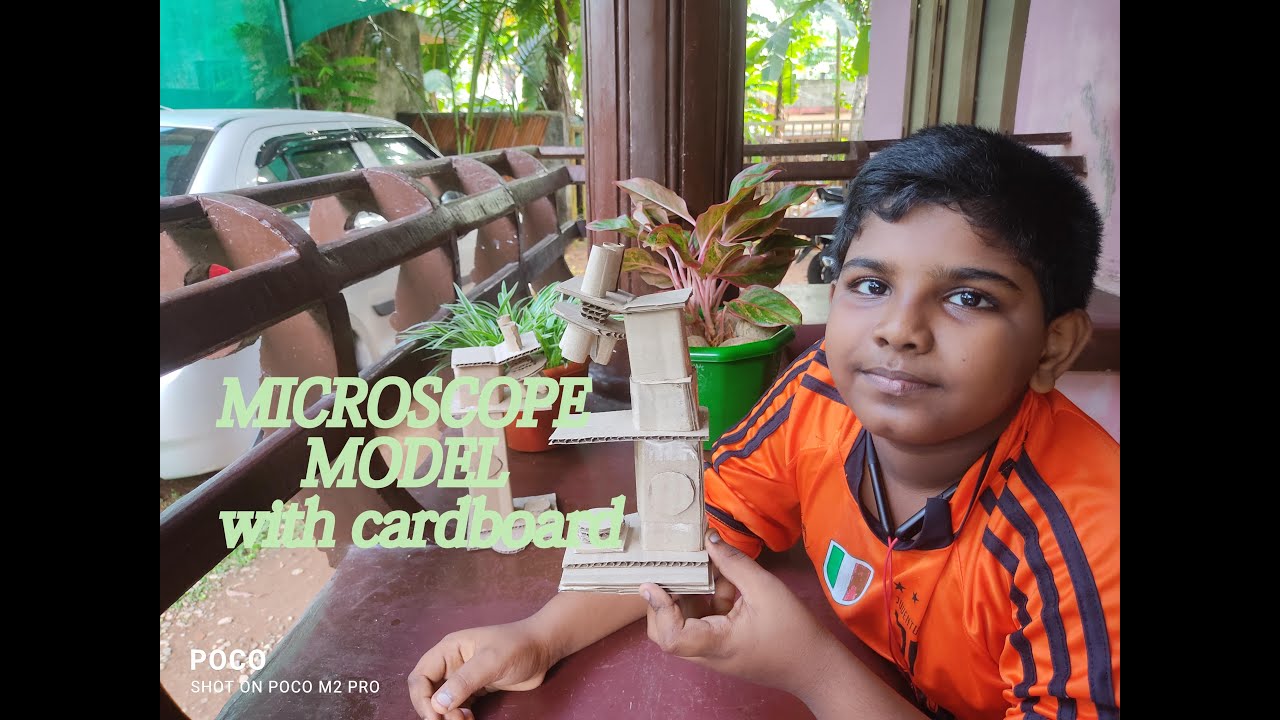 How to make microscope model with cardboard | microscope model - YouTube