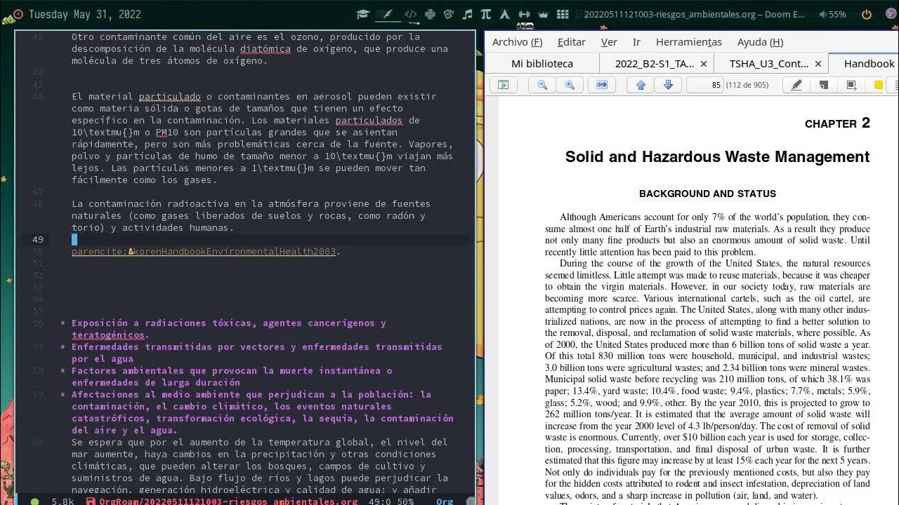 Haciendo tarea en linux, con Doom-Emacs, usando org-mode, org-roam y zotero. - YouTube