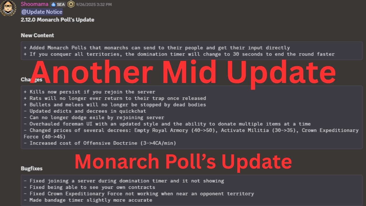 Another Mid Update for Empire Clash (Monarch Polls) - YouTube