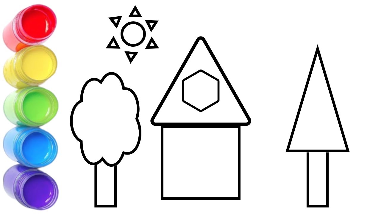 Learn shapes,Shapes house drawing,easy drawing for kids - YouTube