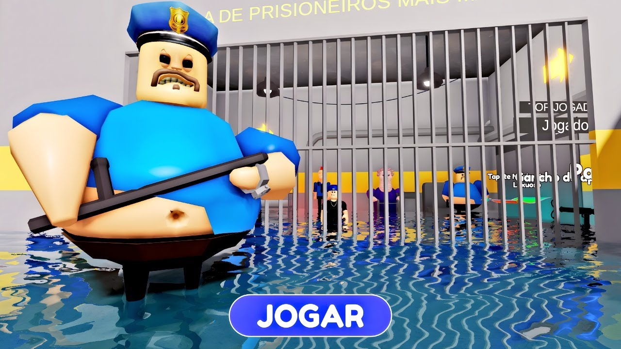 ESCAPEI DA PRISÃO CHEIA DE ÁGUA do POLICIAL GORDÃO no ROBLOX! - YouTube