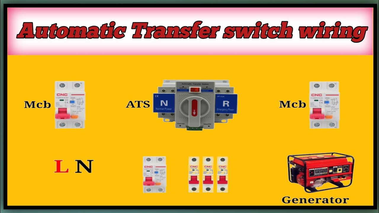ats wiring diagram||How to connect ats with generator - YouTube