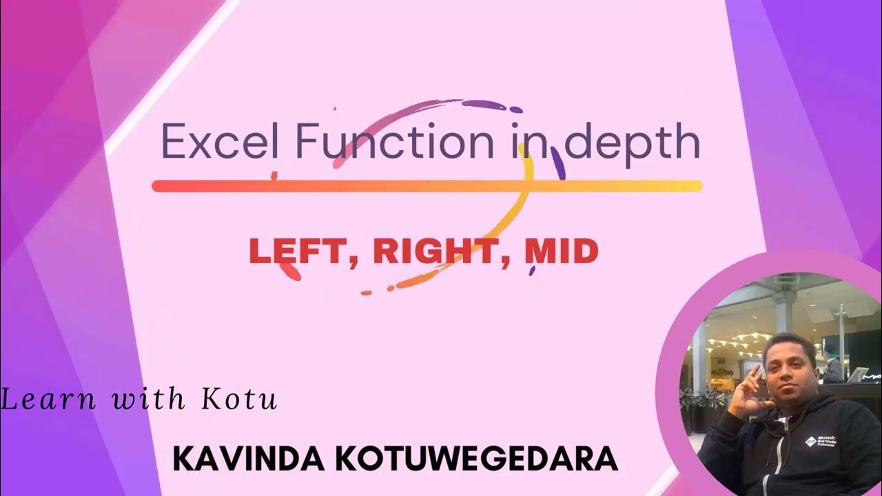 How to use left mid and right function in excel - YouTube