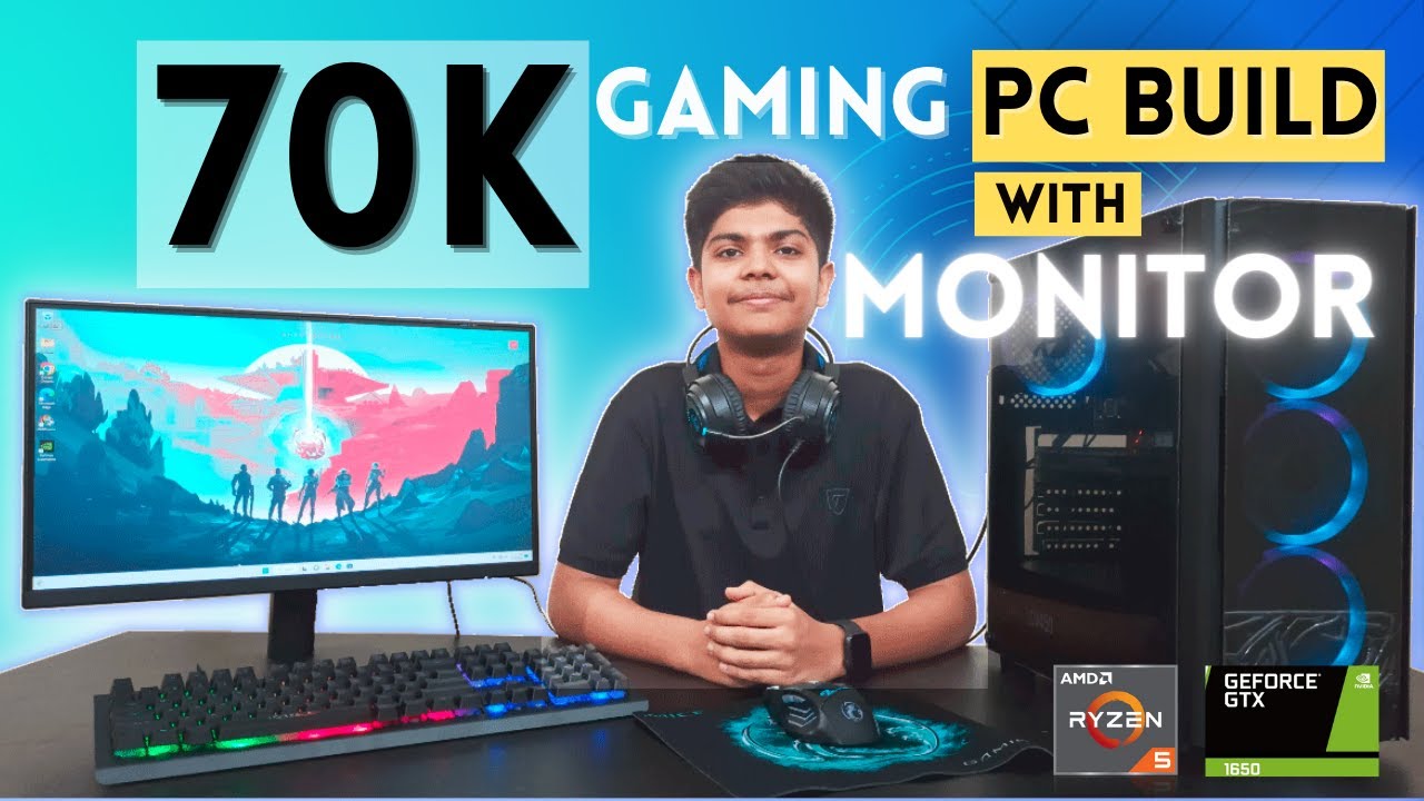 70k Gaming PC Build With 22 Inch Monitor | Ryzen 5 5500 | GTX 1650 ...