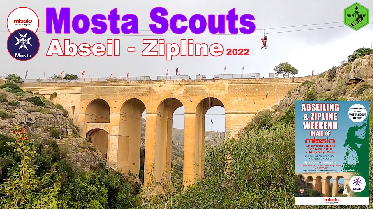 Mosta Scouts Abseil & Zipline in aid of Missio 2022 - YouTube