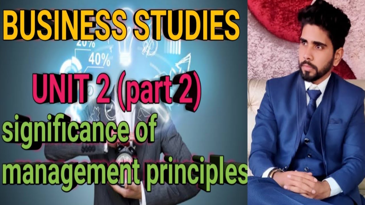 Business studies unit 2 ( significance of management principles - YouTube