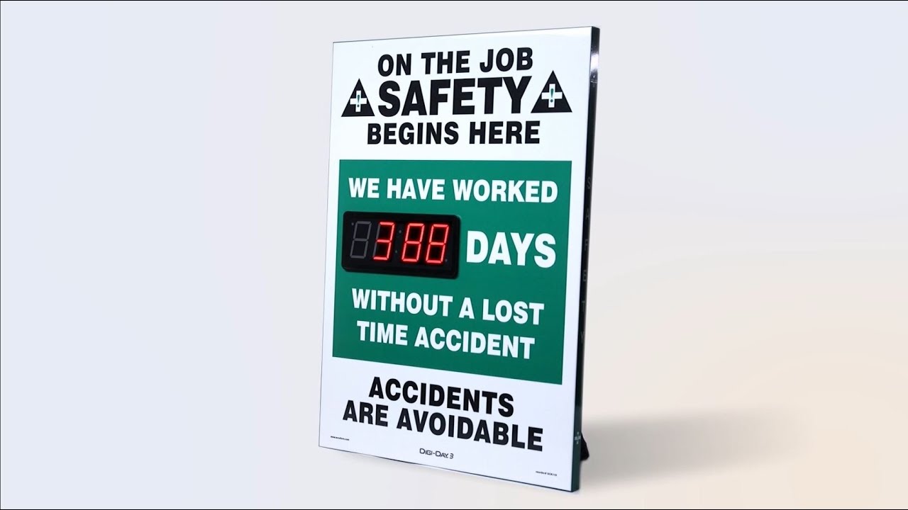 Digi-Day® Safety Scoreboard from Compliance Signs - YouTube