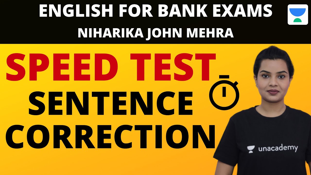 Speed Test- Sentence Correction English | Niharika John Mehra - YouTube