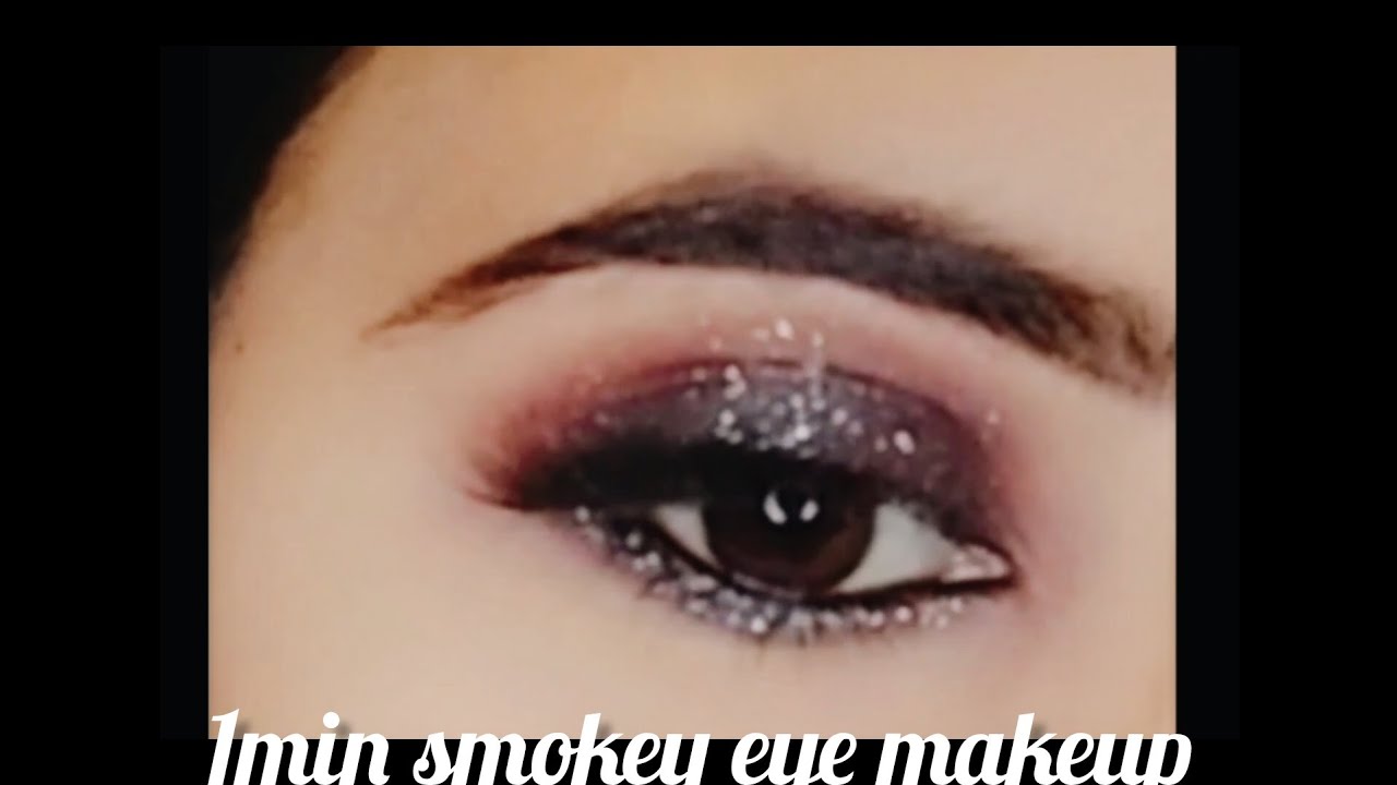 1min Glittery Smokey Eye Makeup Tutorial Eye Makeup Look For