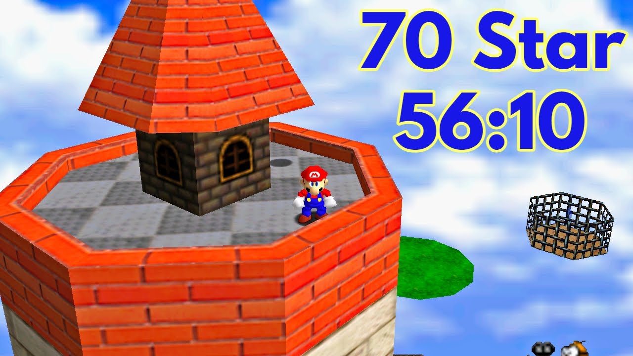 Super Mario 64 70 Star Speedrun in 56:10 (Old PB) - YouTube