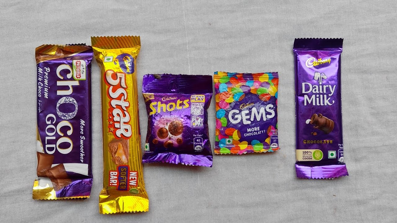 yummy 😋 Chocolates 🍫 and Gems show ||Dairy milk vs gems and 5star vs ...