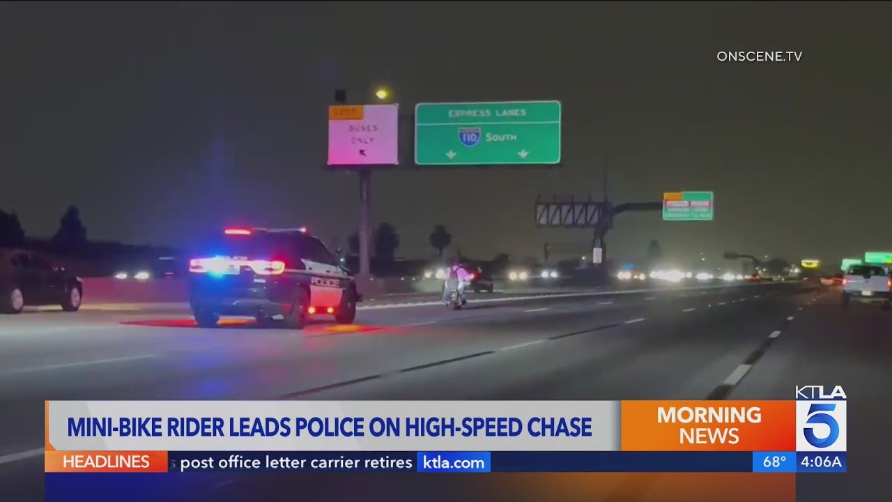 Minibike rider leads police on pursuit down 110 Freeway | Los Angeles ...