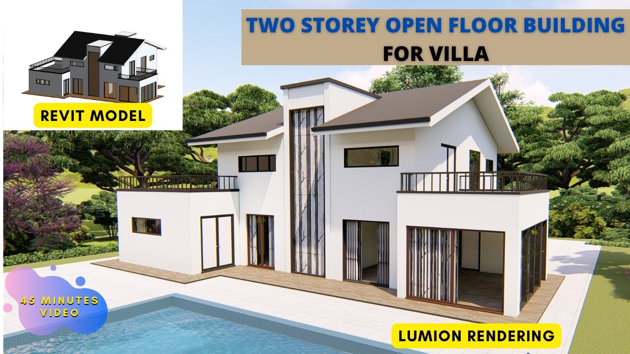 Complete Modelling Steps of a Modern Two Story Open Floor Building For ...