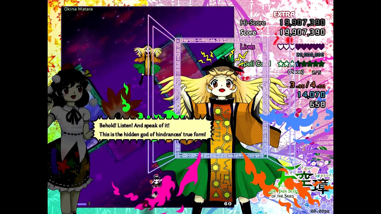 Touhou 16 - Hidden Star in Four Seasons: Extra Clear (Aya) - YouTube