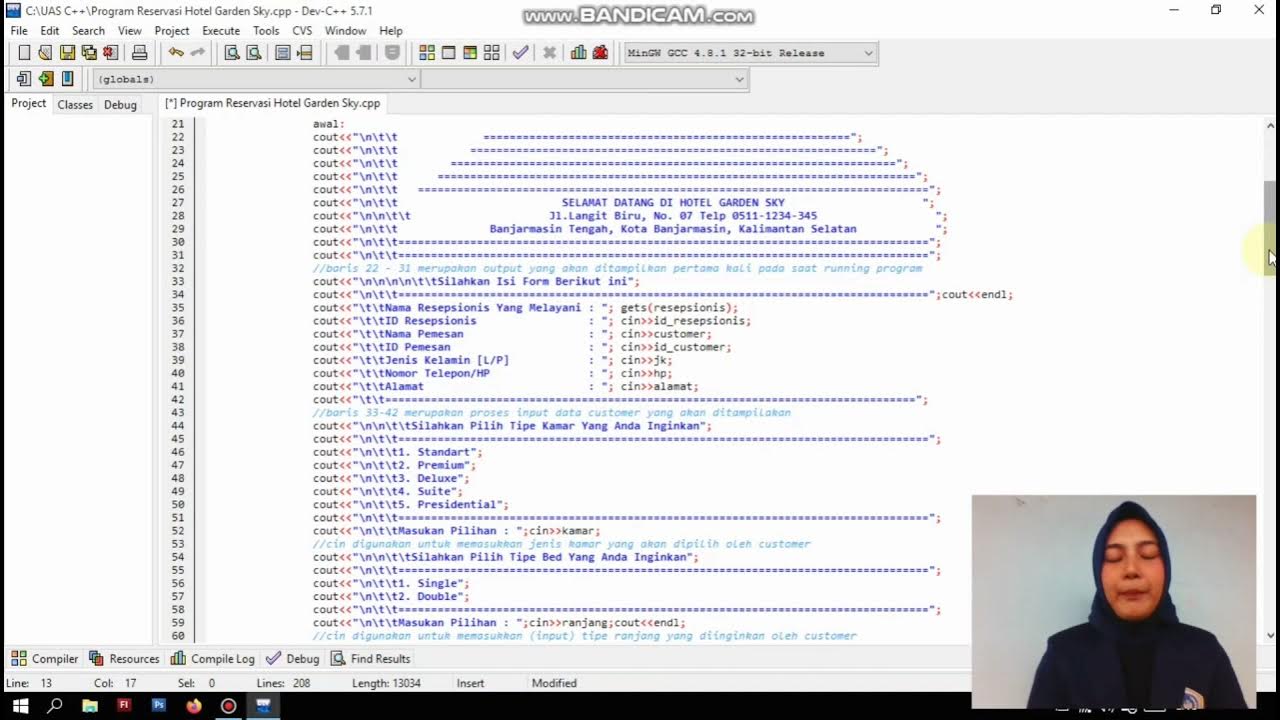 Tutorial Membuat Program Reservasi Hotel Garden Sky dengan C++ (Dev C++ ...