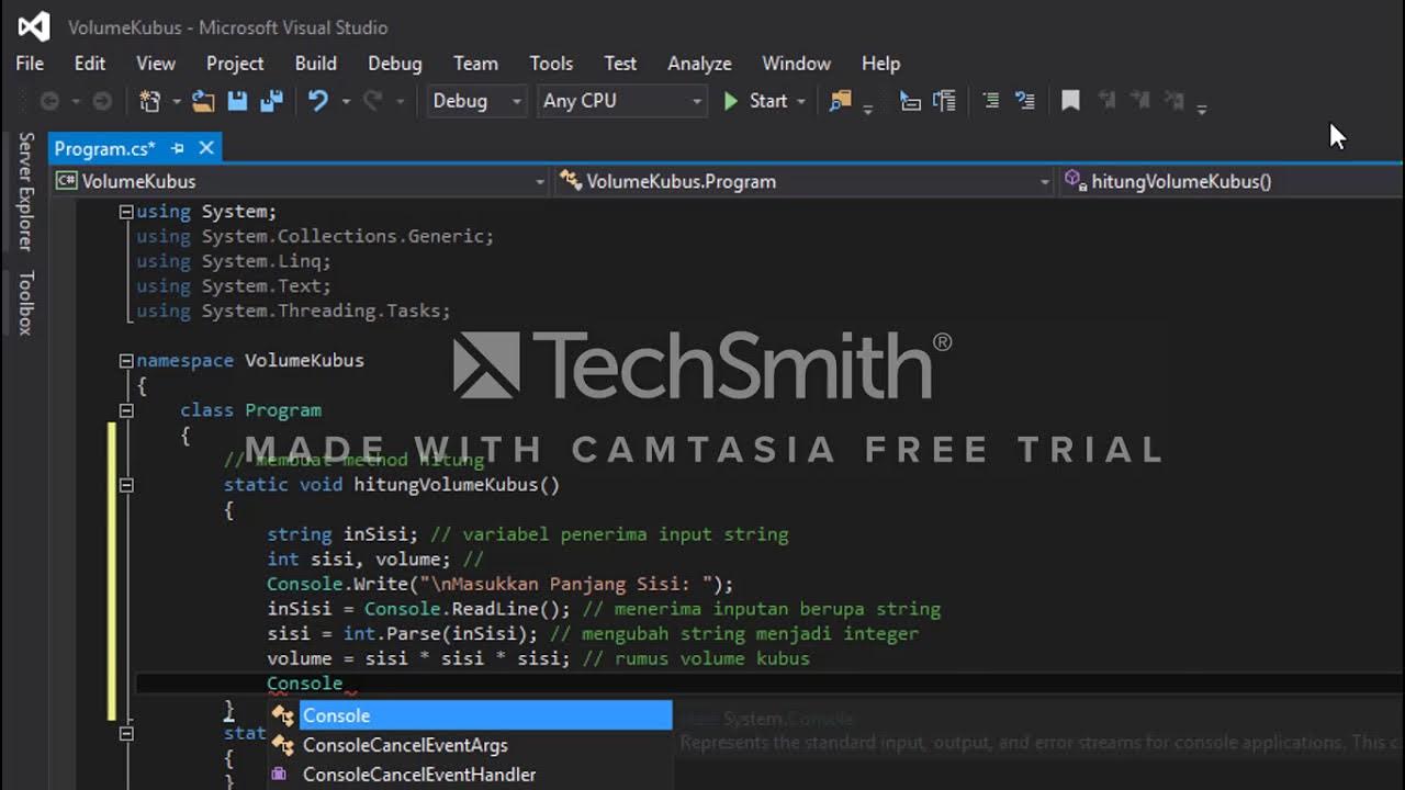 MEMBUAT PROGRAM SEDERHANA MENGGUNAKAN VISUAL STUDIO 2015 - YouTube