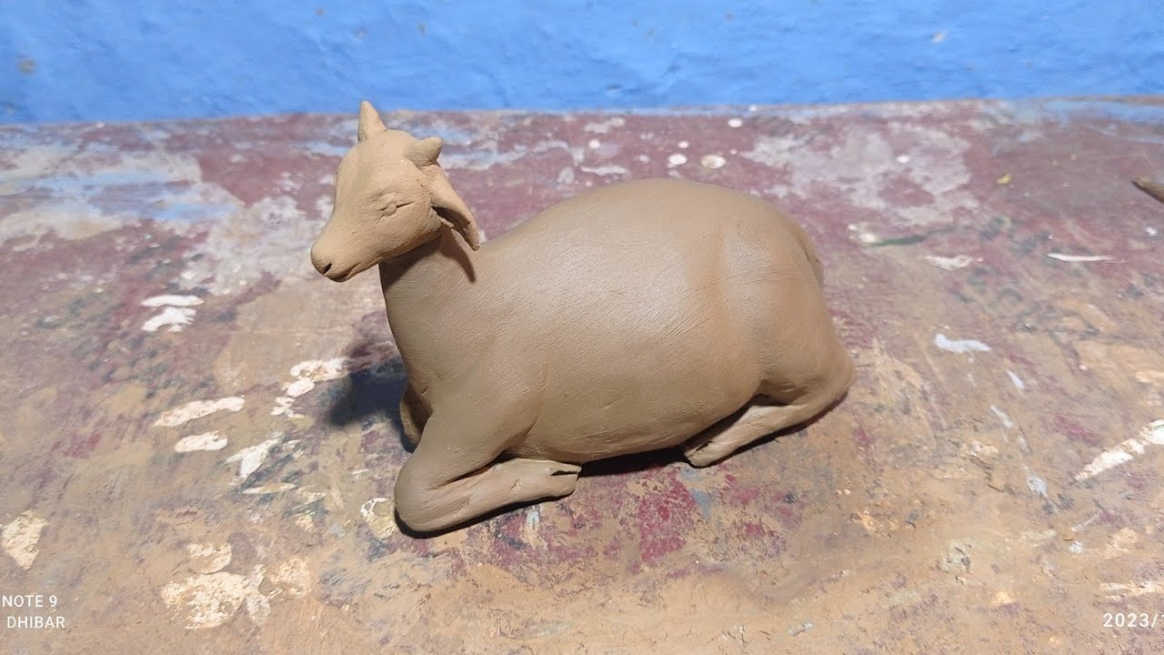 how to mark goat/কাদা মাটি দিয়ে ছাগল বানাবার পদ্ধতি/clay Bakri banana🌺 ...