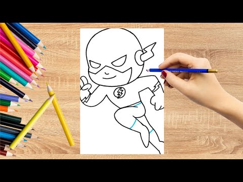 How To Draw The Flash Cartoon | Easy | step by step coloring - YouTube
