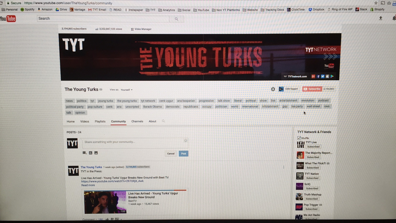 How TYT Is Using YouTube's New "Community" Feature - YouTube