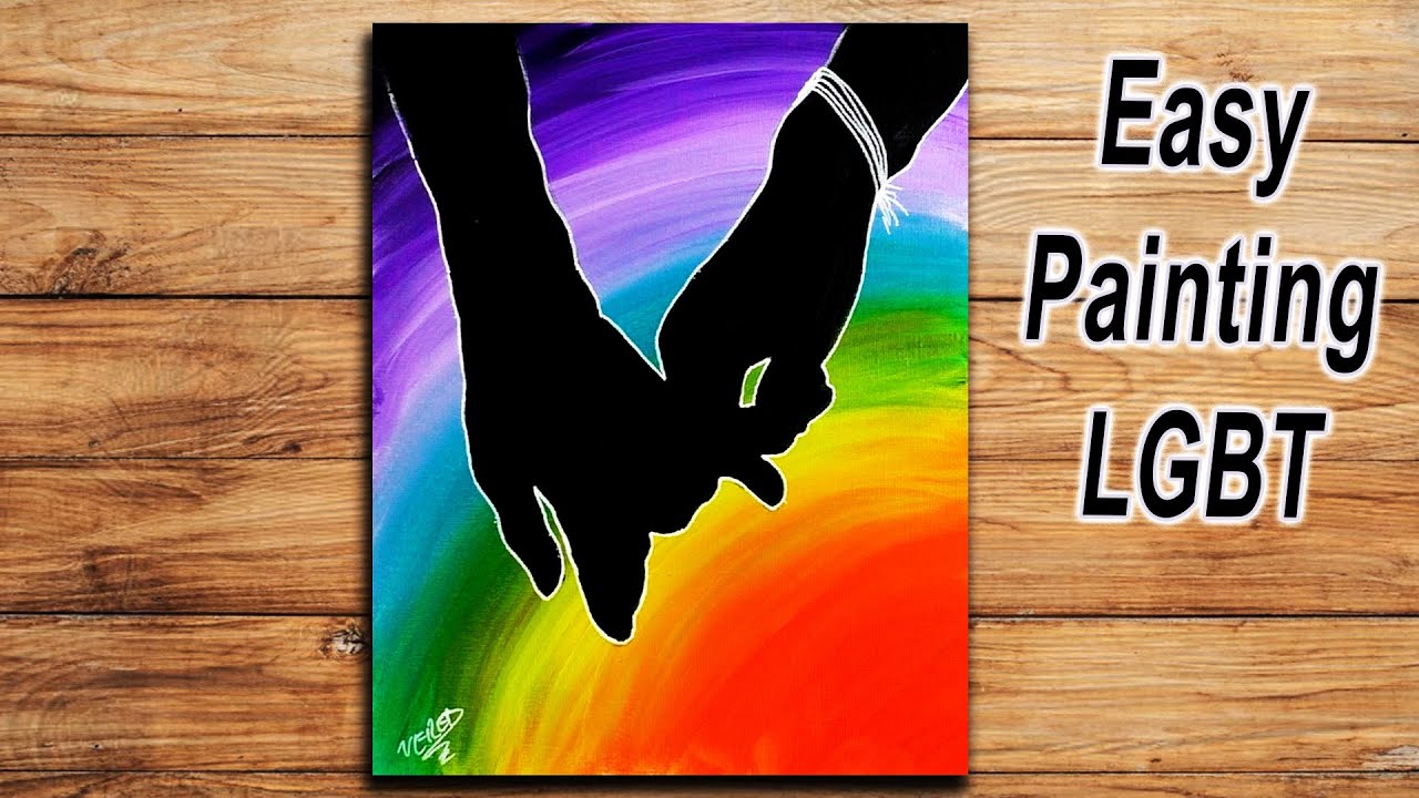 Couple Holding Hands Acrylic Painting Tutorial | Easy Painting for ...