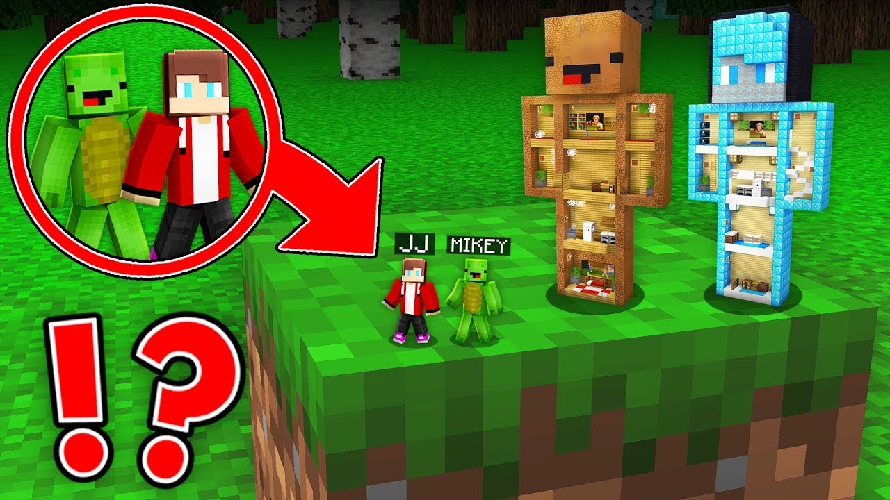 JJ DIAMOND TINY Statue vs Mikey DIRT TINY Statue Battle in Minecraft ...