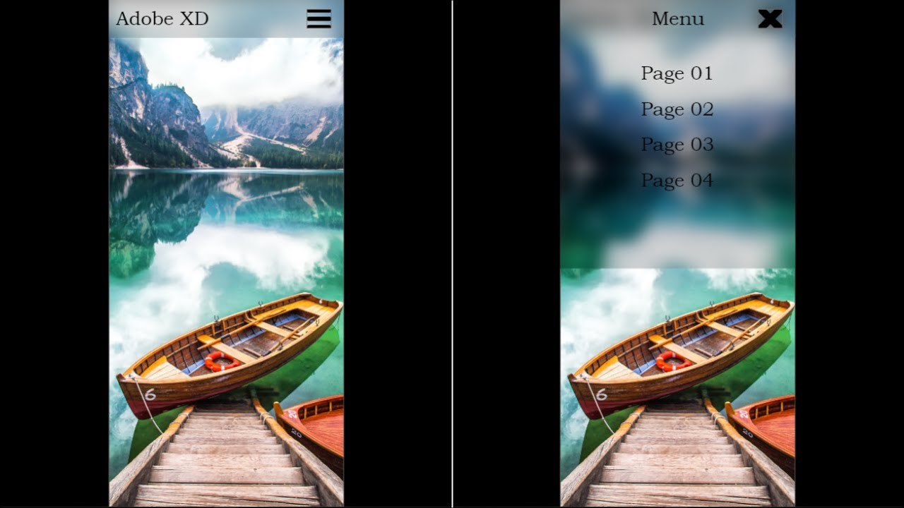 How to make animated navigation menu in Adobe XD || Navigation menu for ...