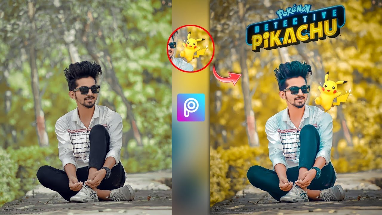 Picsart Viral Pikachu Photo Editing Tutorial || Pokemon Photo Editing ...