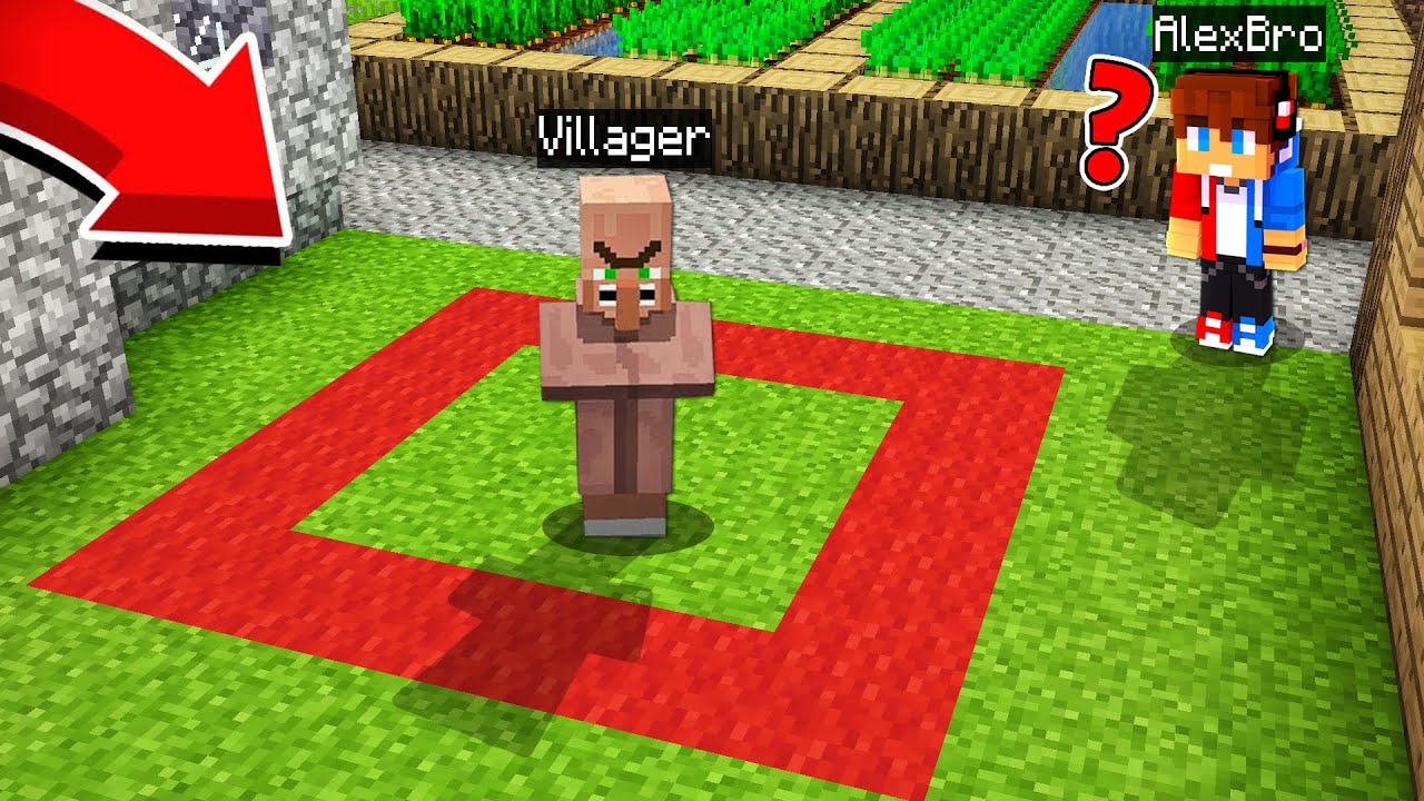 WHY can't YOU ENTER this VILLAGER'S RED SQUARE IN Minecraft | Alexbro ...