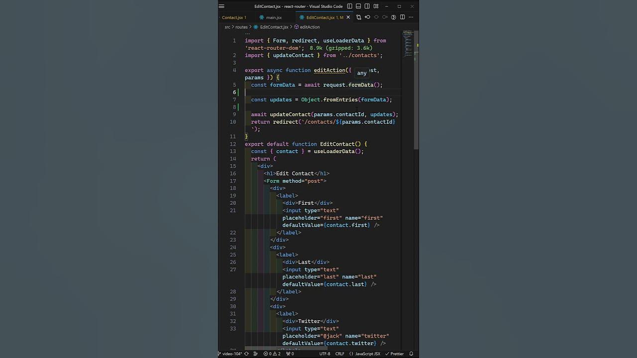 Convert Form Data Into Object Using Object Fromentries In React Router V6 React18 React Youtube