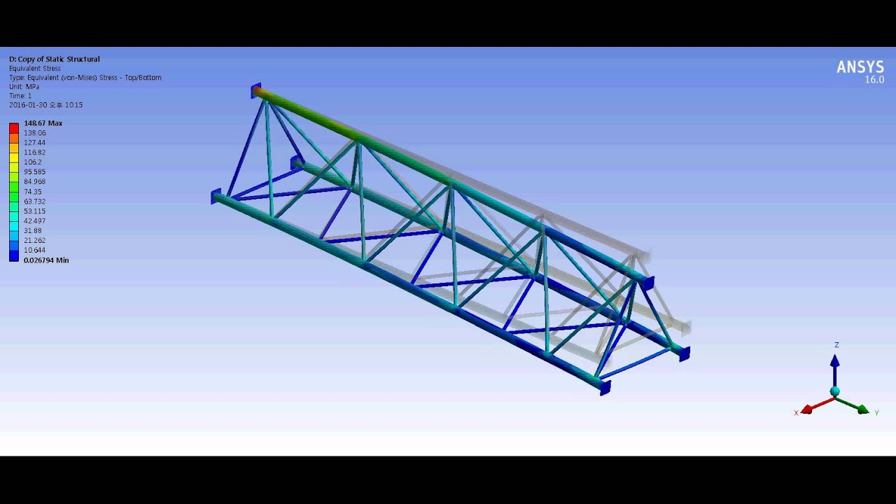 Truss FE Analysis in ANSYS Workbench - YouTube