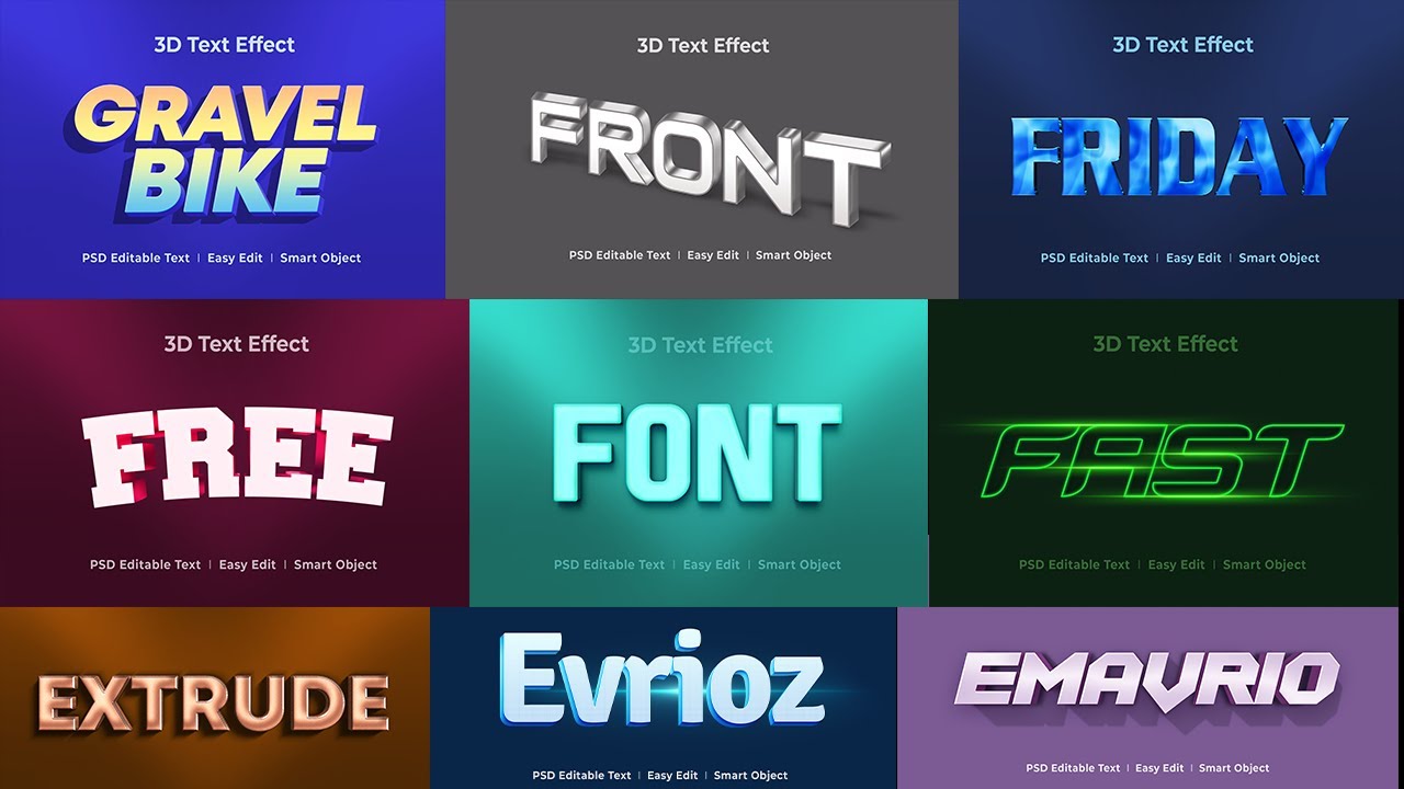 34+ 3D Text Effect in PSD Photoshop Tutorial Part 71 - YouTube