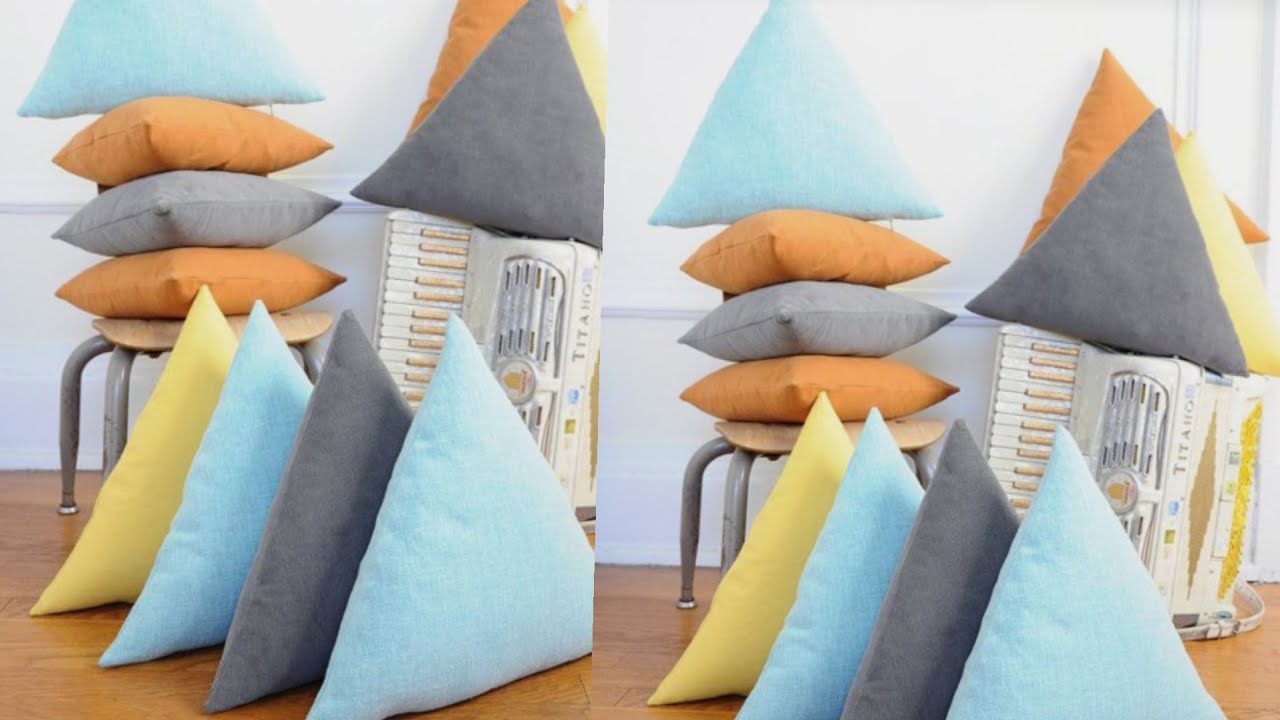 Triangle Cushion And Cushion Cover Cutting and Stitching - YouTube