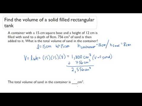 Find the volume of a solid filled rectangular tank - YouTube