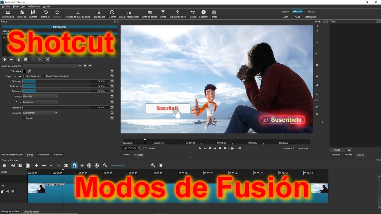 SHOTCUT Modos de Fusión - YouTube