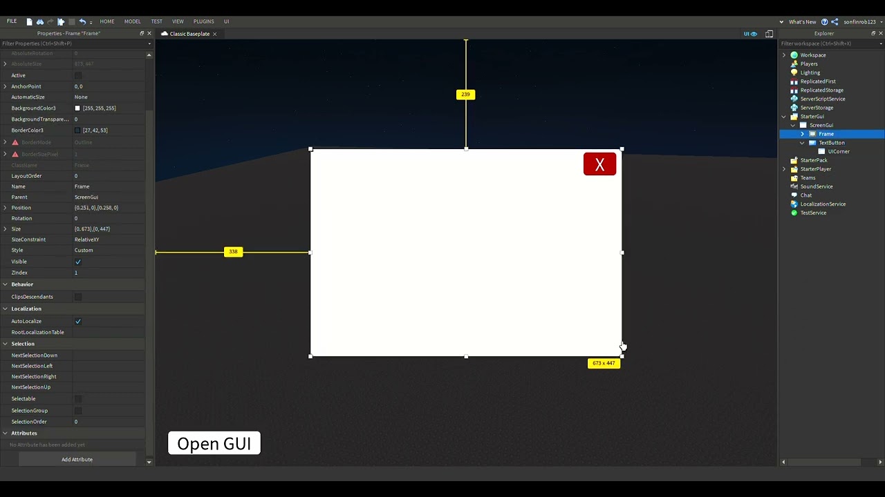 How To Make A Simple Open/Close GUI Roblox Studio (2022) - YouTube