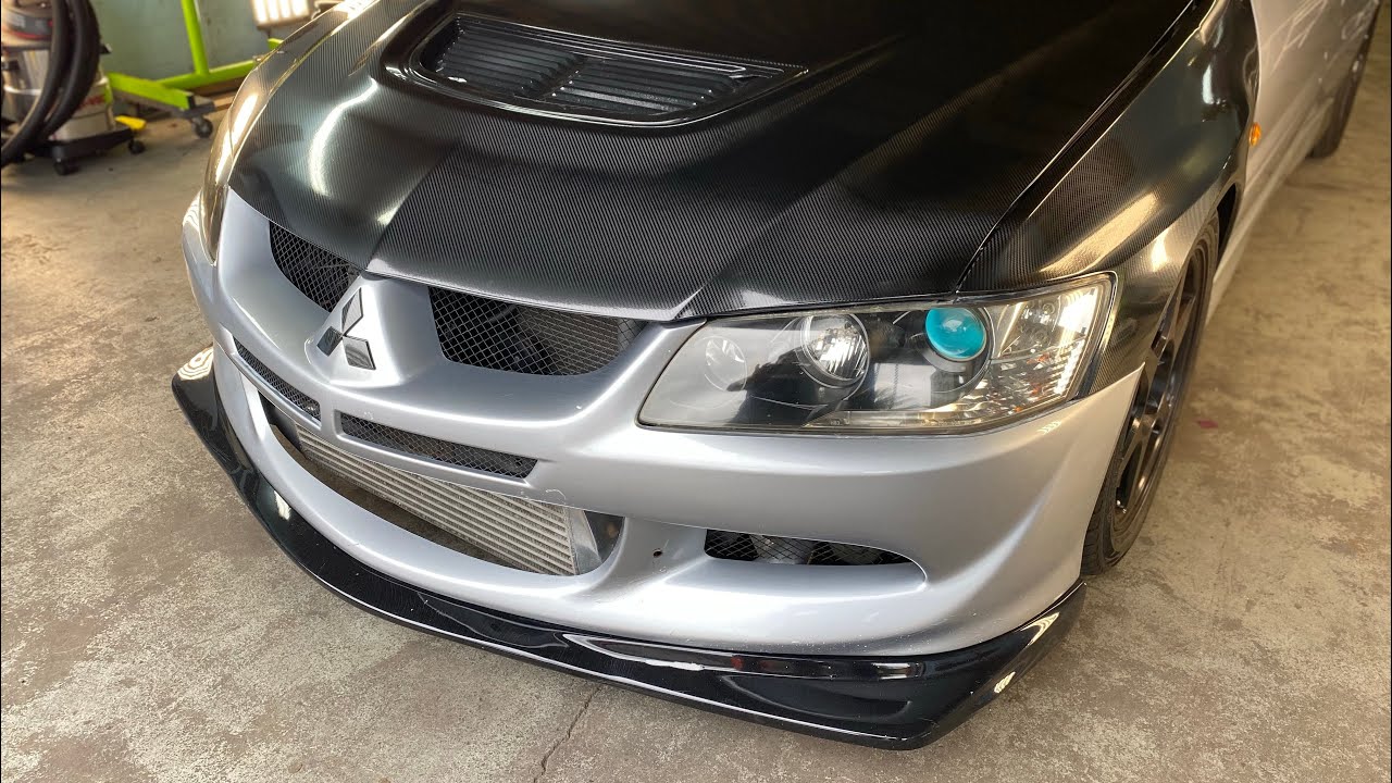 EPOXY CARBON FIBER Front End Vinyl Wrap My Evo 8 - Looks AGGRESSIVE ...