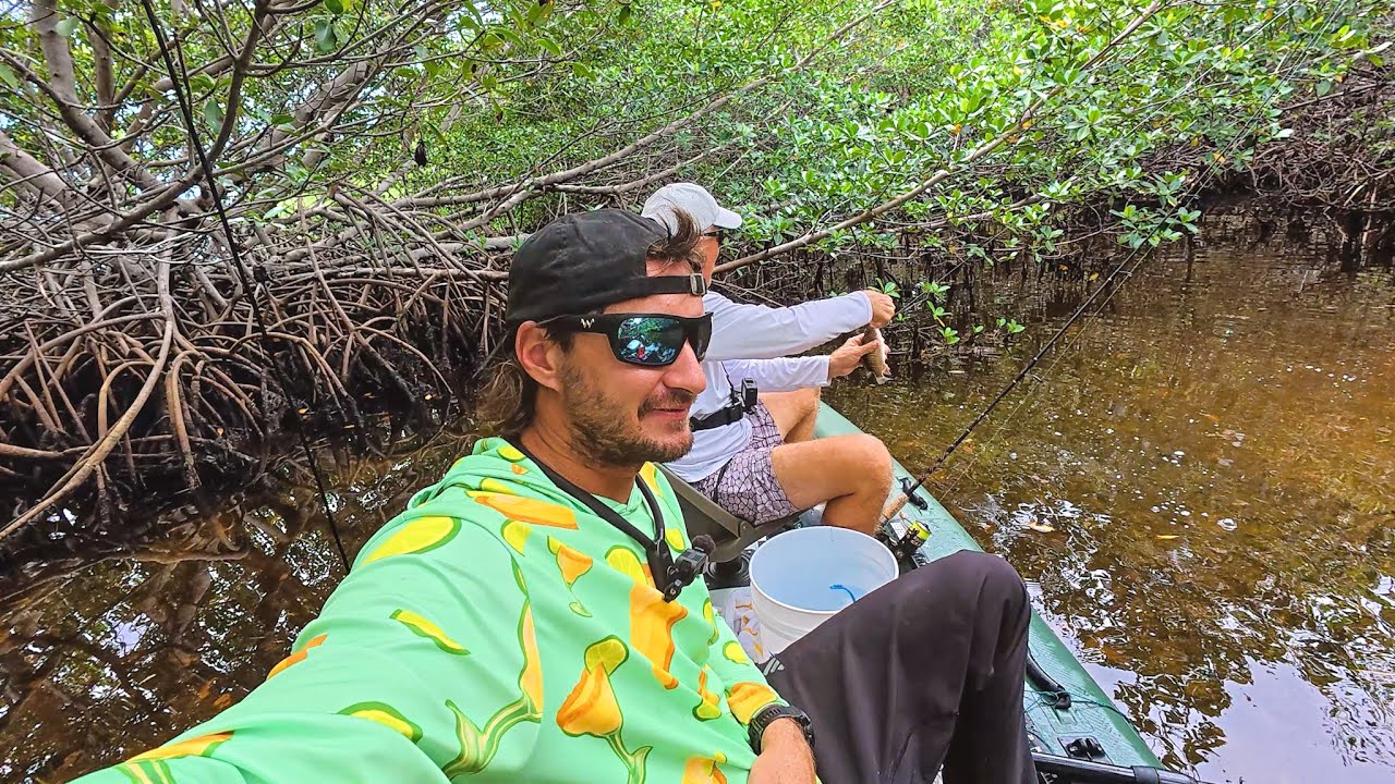 Inflatable *Fishing* Boat in the Mangroves | Mojarra Snapper Grunt ...