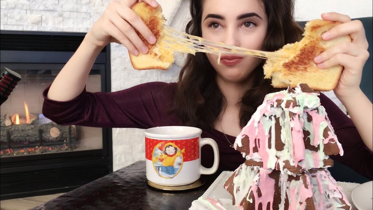 Gingerbread Tree Mukbang Feat. Grilled Cheese - YouTube