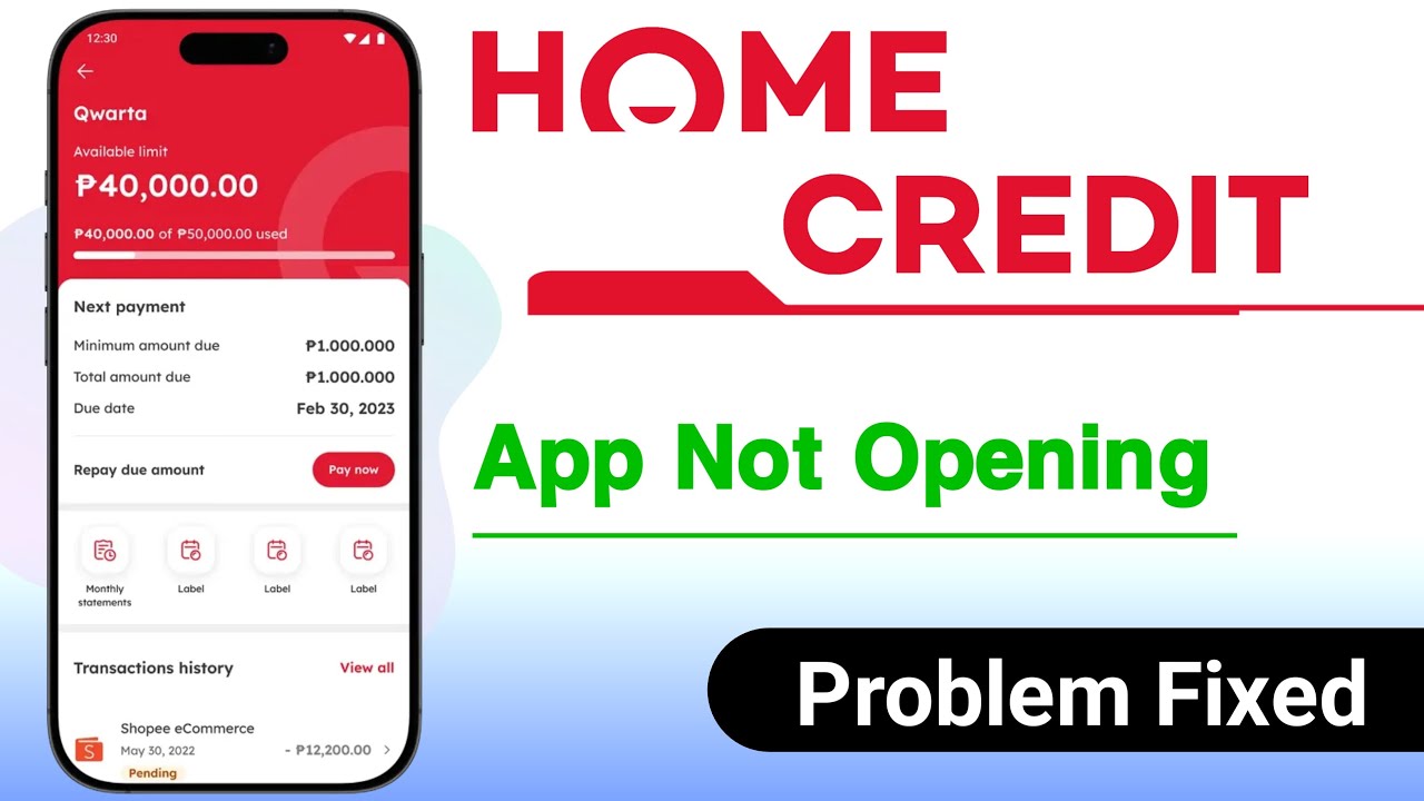 Home Credit App Not Opening Problem Solve - YouTube