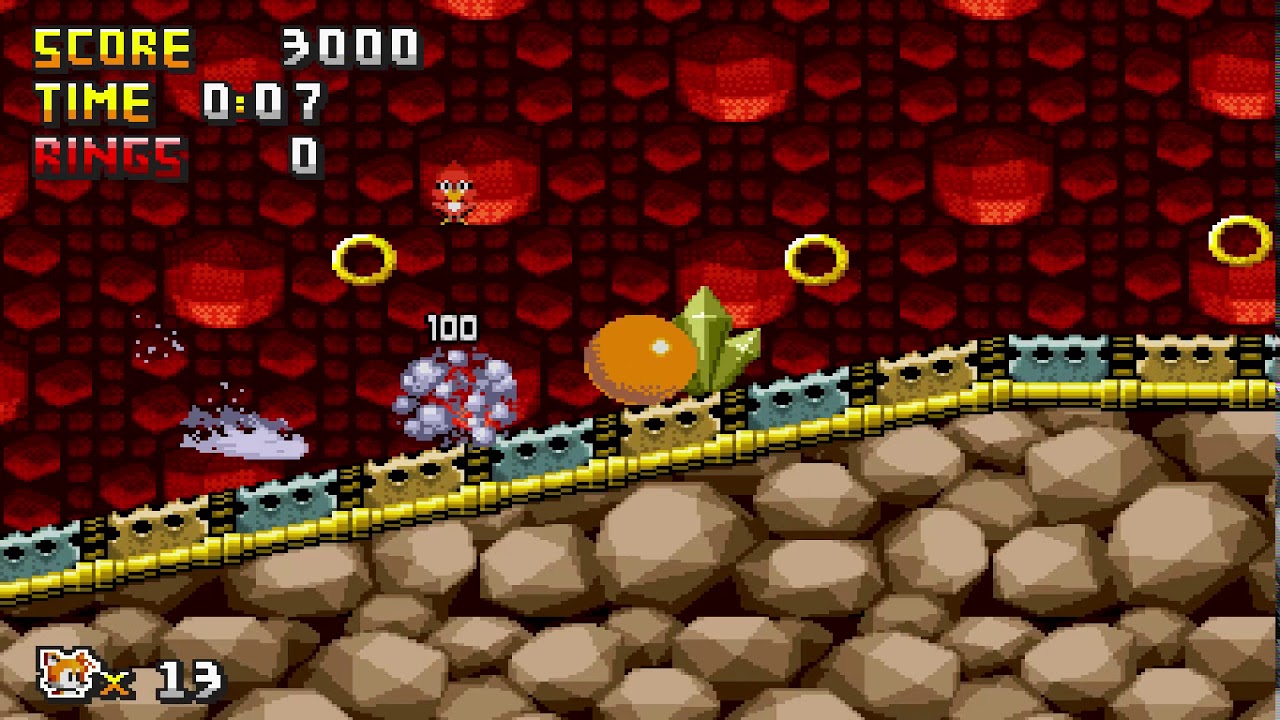 sonic 3D in 2D volcano voly con tails - YouTube