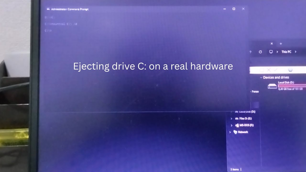 Ejecting Drive C: on a real hardware - YouTube