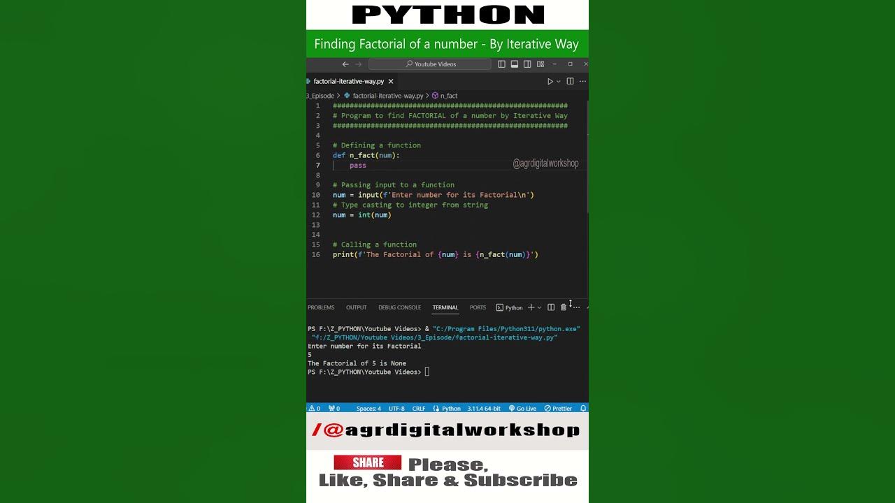 Python Factorials Unleashing Magic In 60 Seconds 🎩 Coding Pythonprogramming Python Youtube