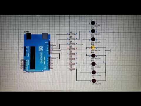 Práctica 6. Encender 8 led - Simulador Arduino - YouTube