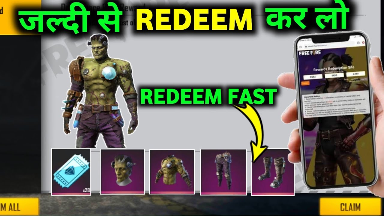 FREE FIRE REDEEM CODE TODAY 24 JUNE | FF NEW REDEEM CODE TODAY | NEW ...