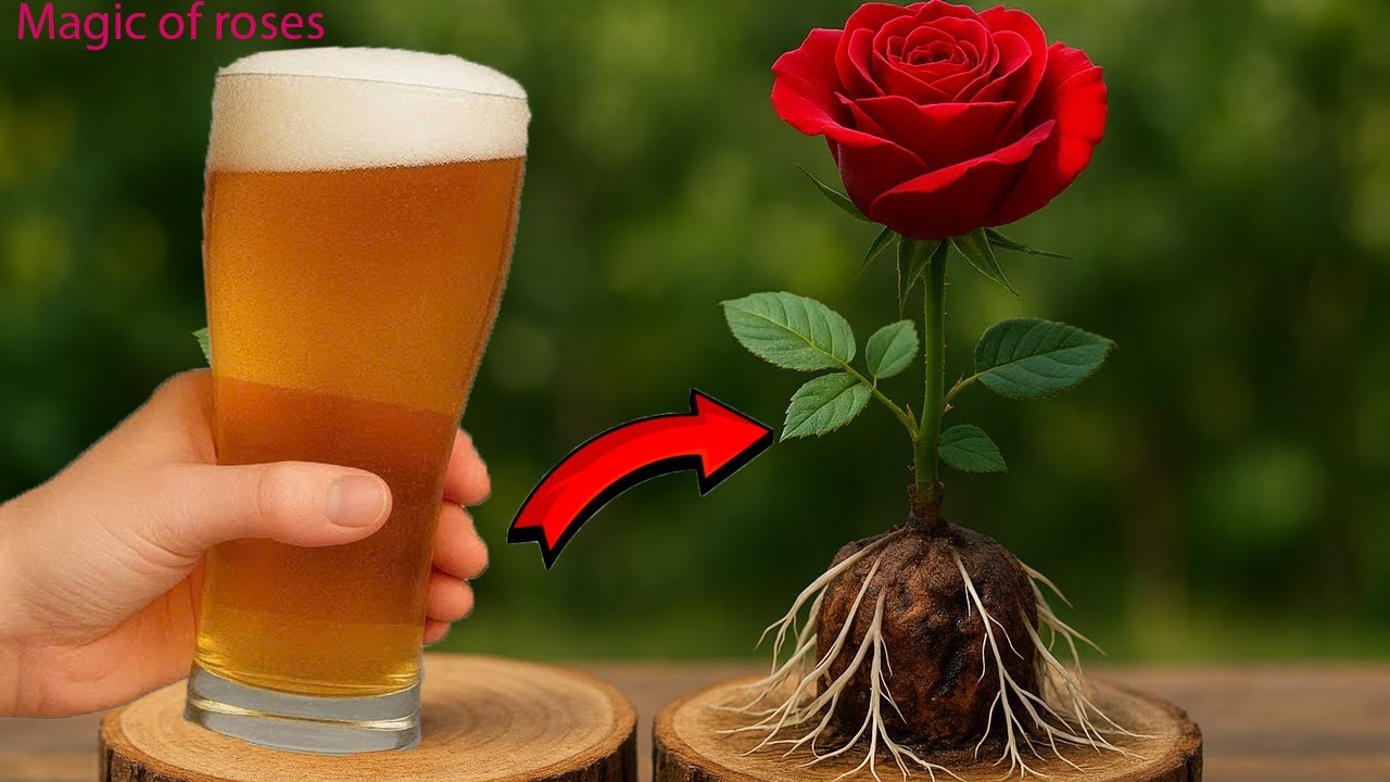 Unbelievable! Grow Roses Easily with Just Beer – Quick Rooting Method - YouTube