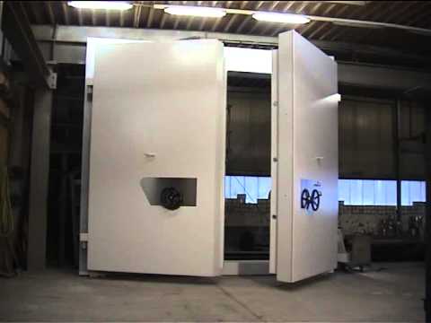 Blast proof door electric operation emergency opening - YouTube