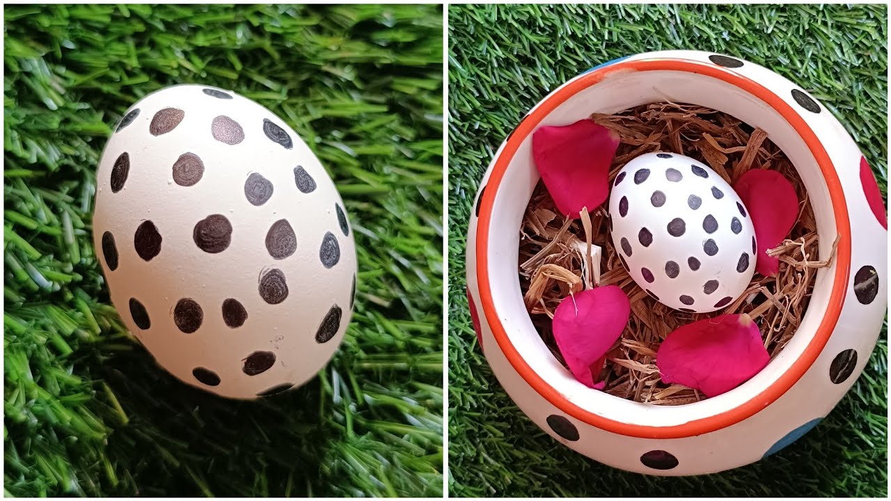 Polka Dot Easter Egg Painting 🎨 | Creative Egg Art | Easy Easter ...
